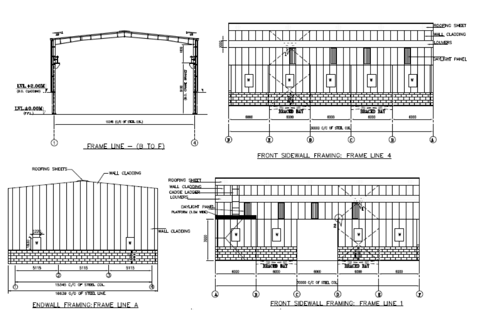 PEB Shed Architectural Drawing - Engineering Concepts